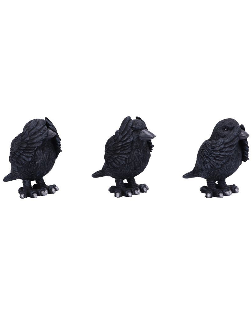 Three Wise Ravens 9cm From cast stone | Horror-Shop.com