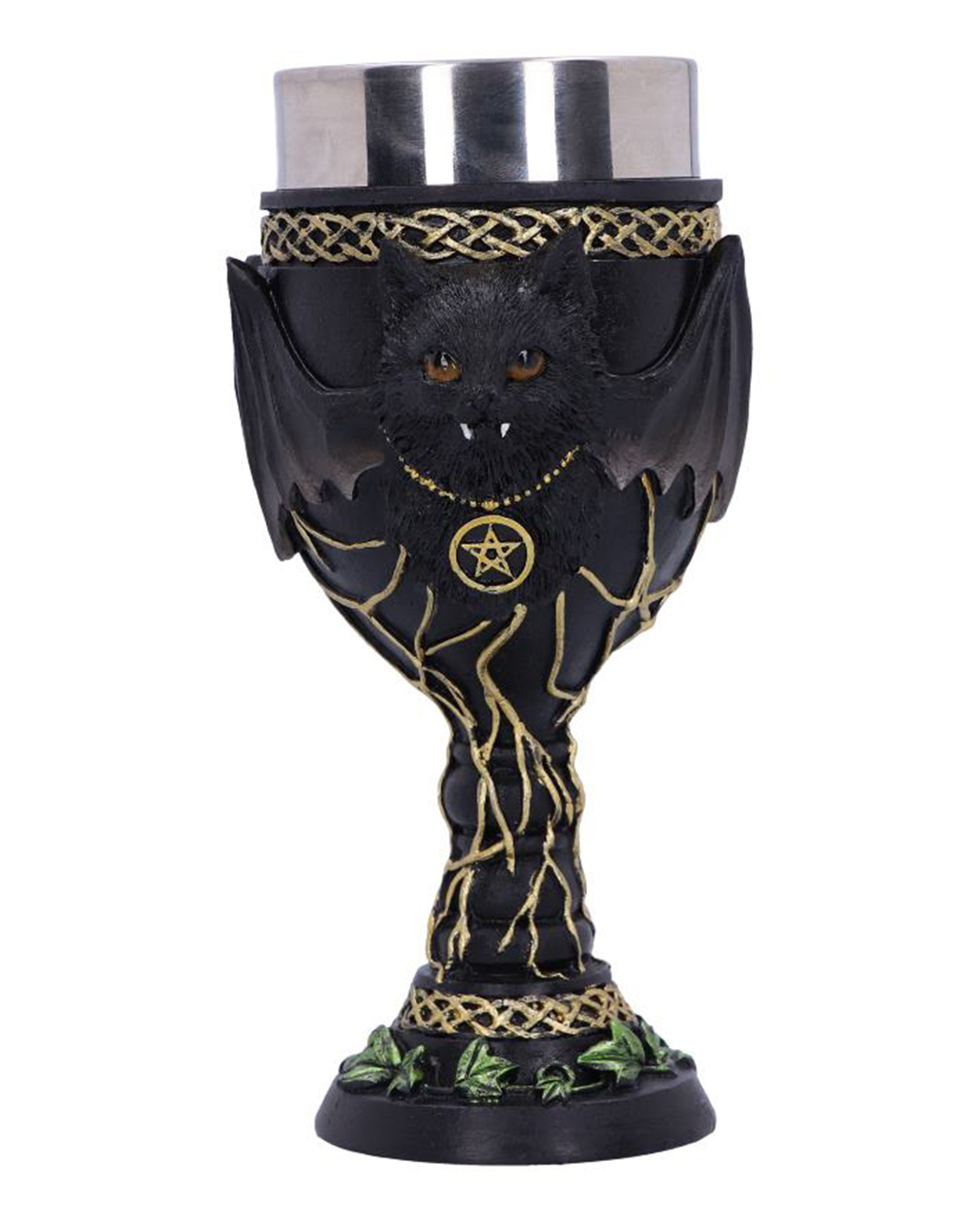 Gothic Goblet With Vampire Cat 17cm ★ | Horror-Shop.com