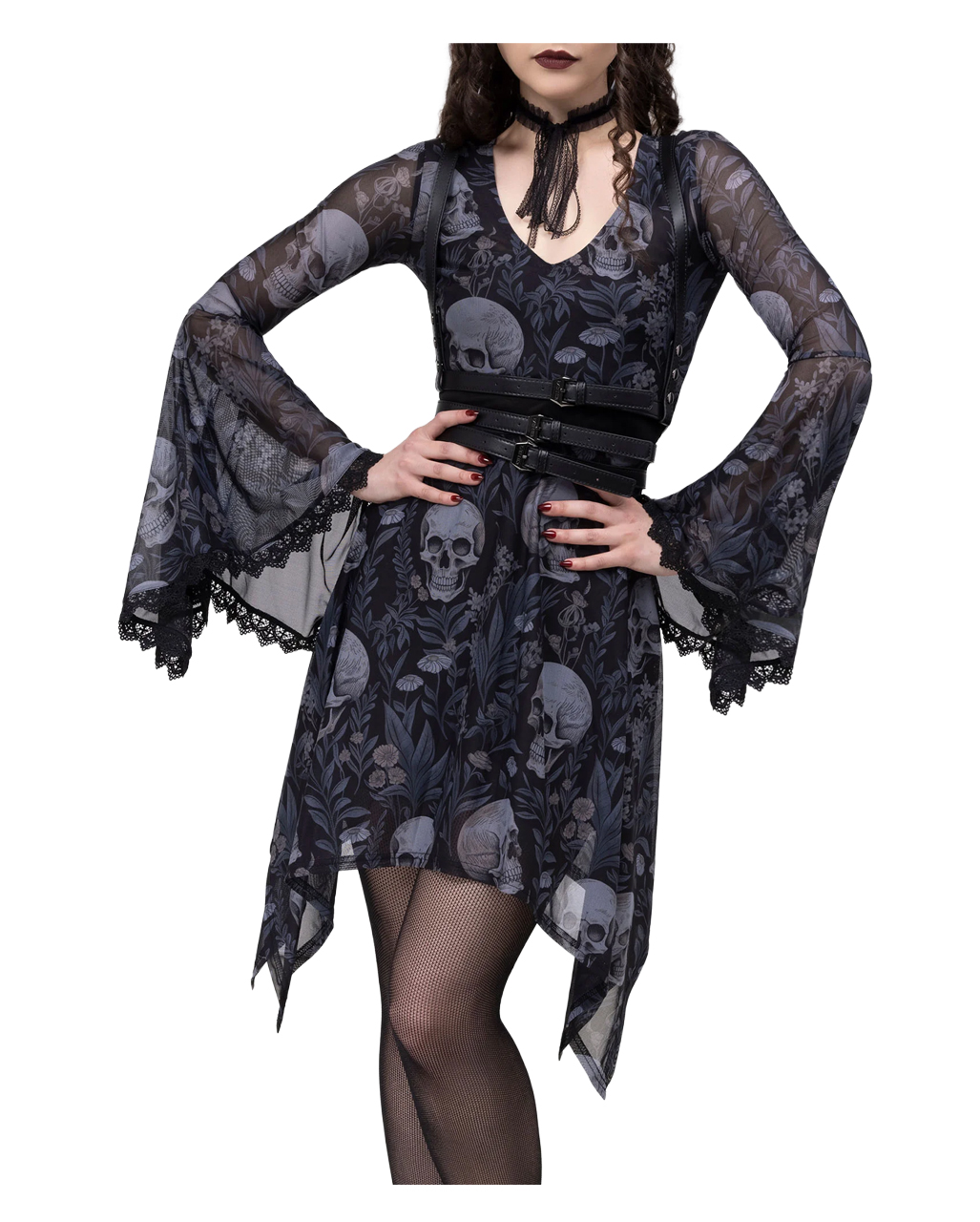 KILLSTAR Death's Head Skater Dress ★ Gothic dress | Horror-Shop.com