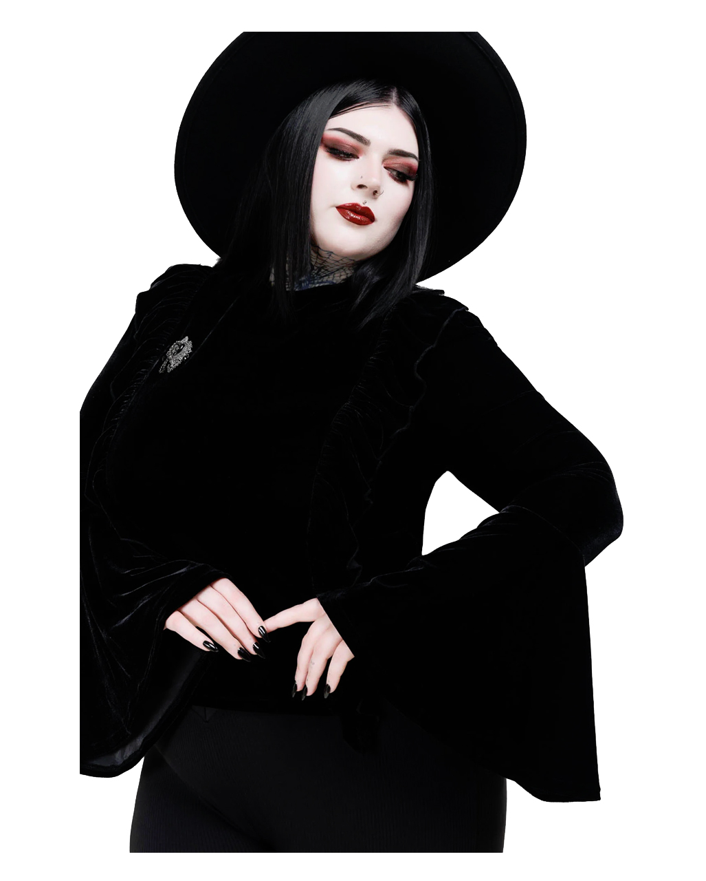 KILLSTAR Noxine Top ★ Gothic Langarm Bluse | Horror-Shop.com