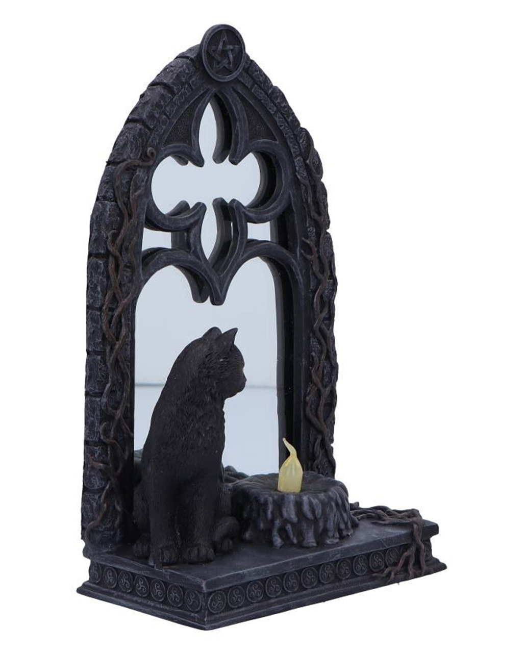 Magic Mirror With Cat & Candle 21cm ★ Gothic decoration | Horror-Shop.com