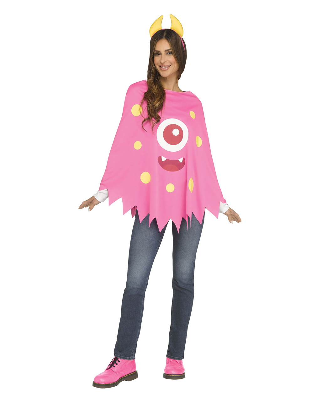 Monster Costume Poncho Pink with matching headband | Horror-Shop.com