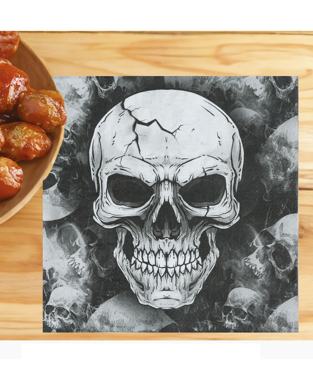Scary Skull Napkins 12 Pcs. | Halloween table decoration | Horror-Shop.com
