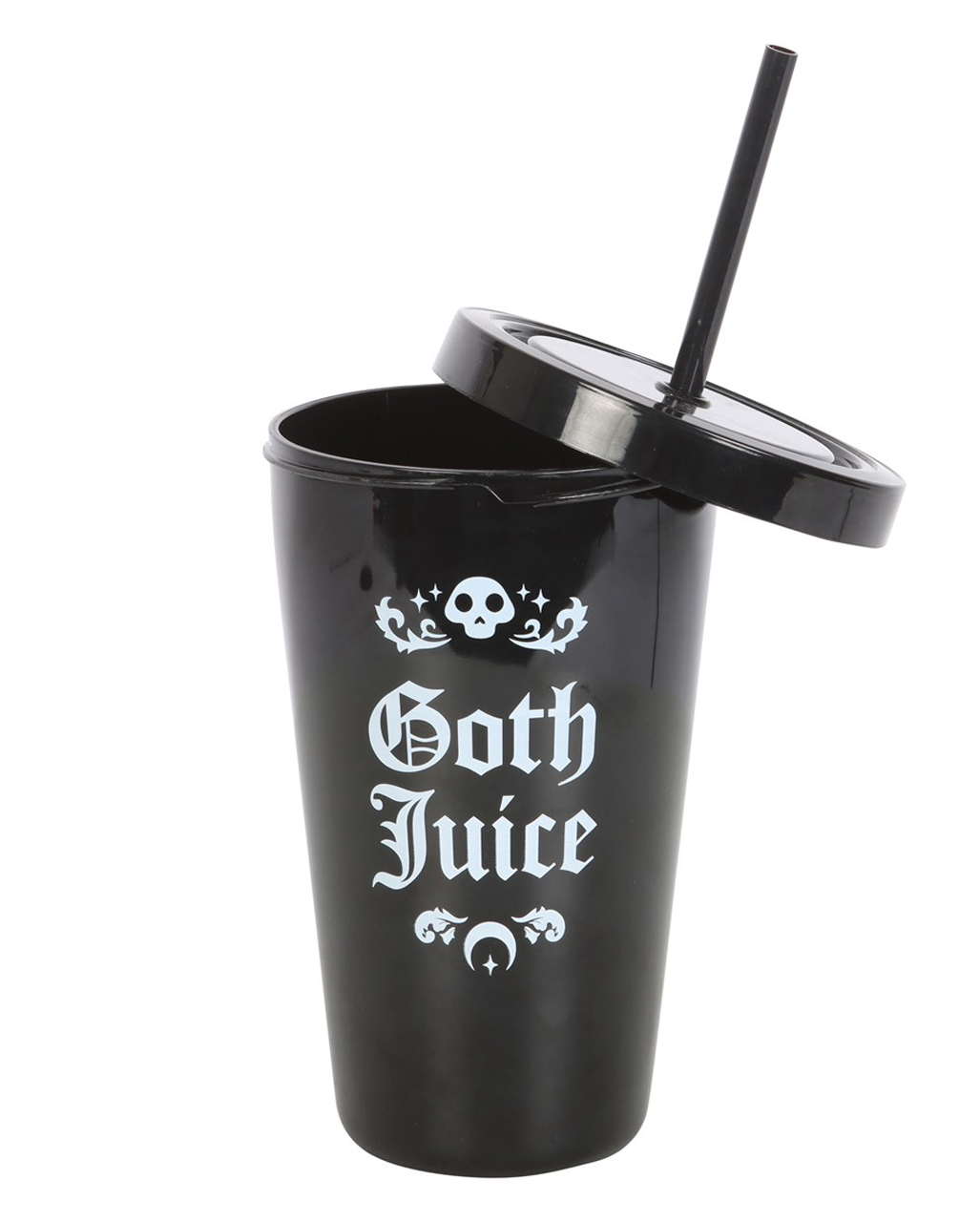 Black "Goth Juice" Drinks Cup With Straw ★ | Horror-Shop.com