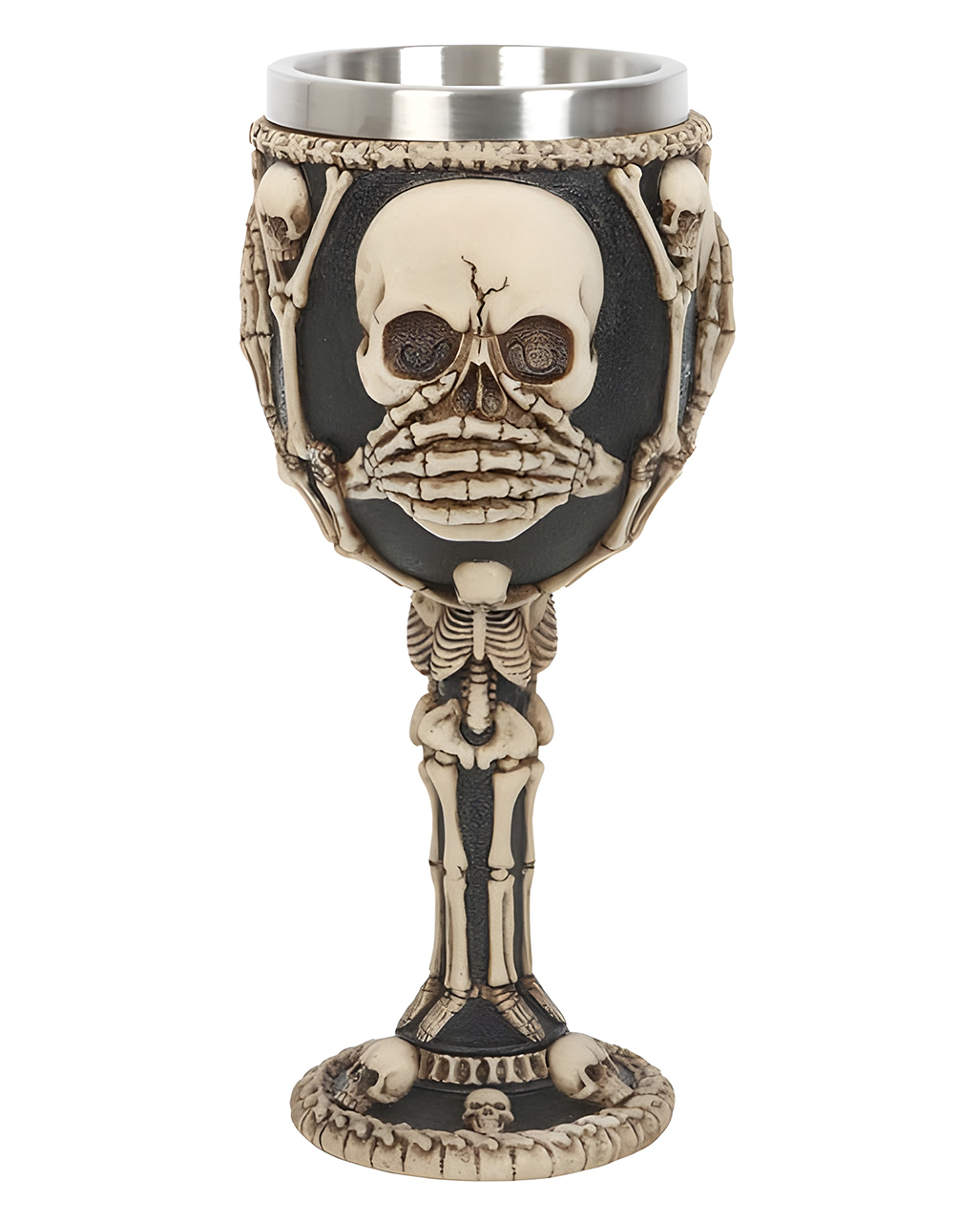 Skull Goblet With 3 Skulls & Bones As Motif 19cm ★ | Horror-Shop.com