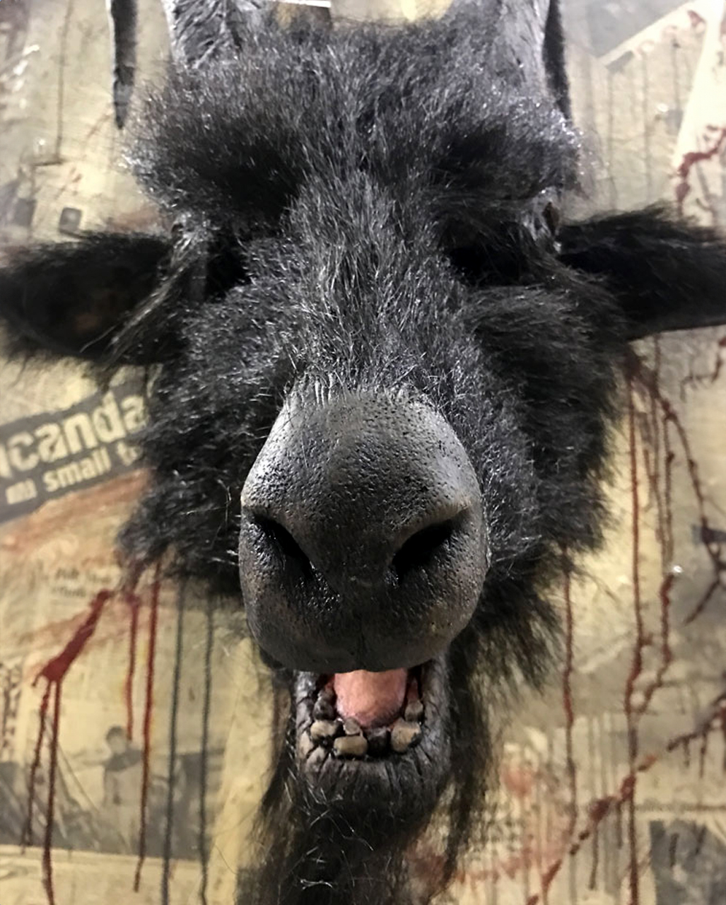 Baphomaniac Billy Goat Mask With Horns Halloween mask | Horror-Shop.com