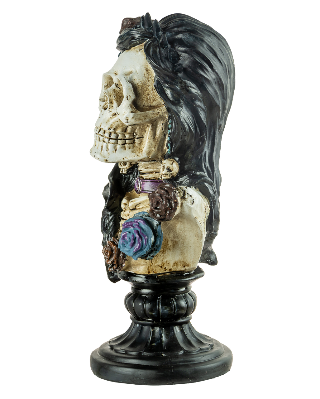 Skeleton Lady Bust With Roses & Skull 26,5cm 💀 | Horror-Shop.com