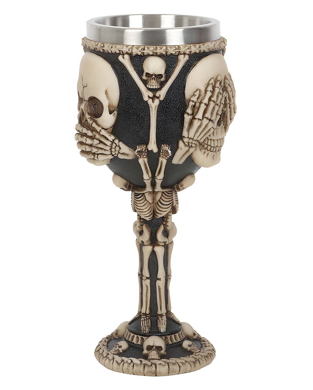 Skull Goblet With 3 Skulls & Bones As Motif 19cm ★ | Horror-Shop.com