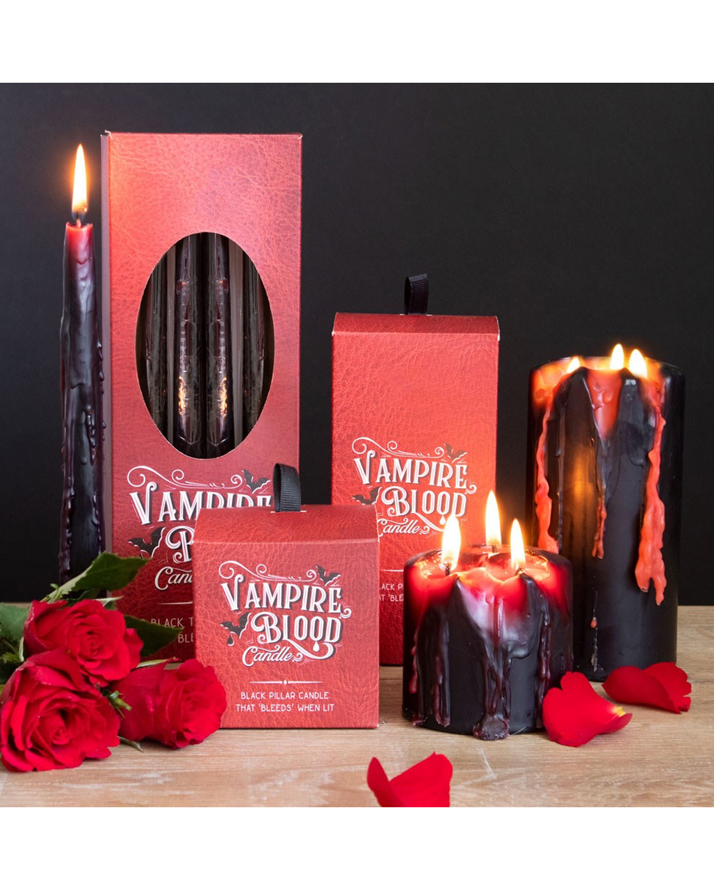 Large Vampire Blood Pillar Candle 15cm Halloween Homeware | Horror-Shop.com