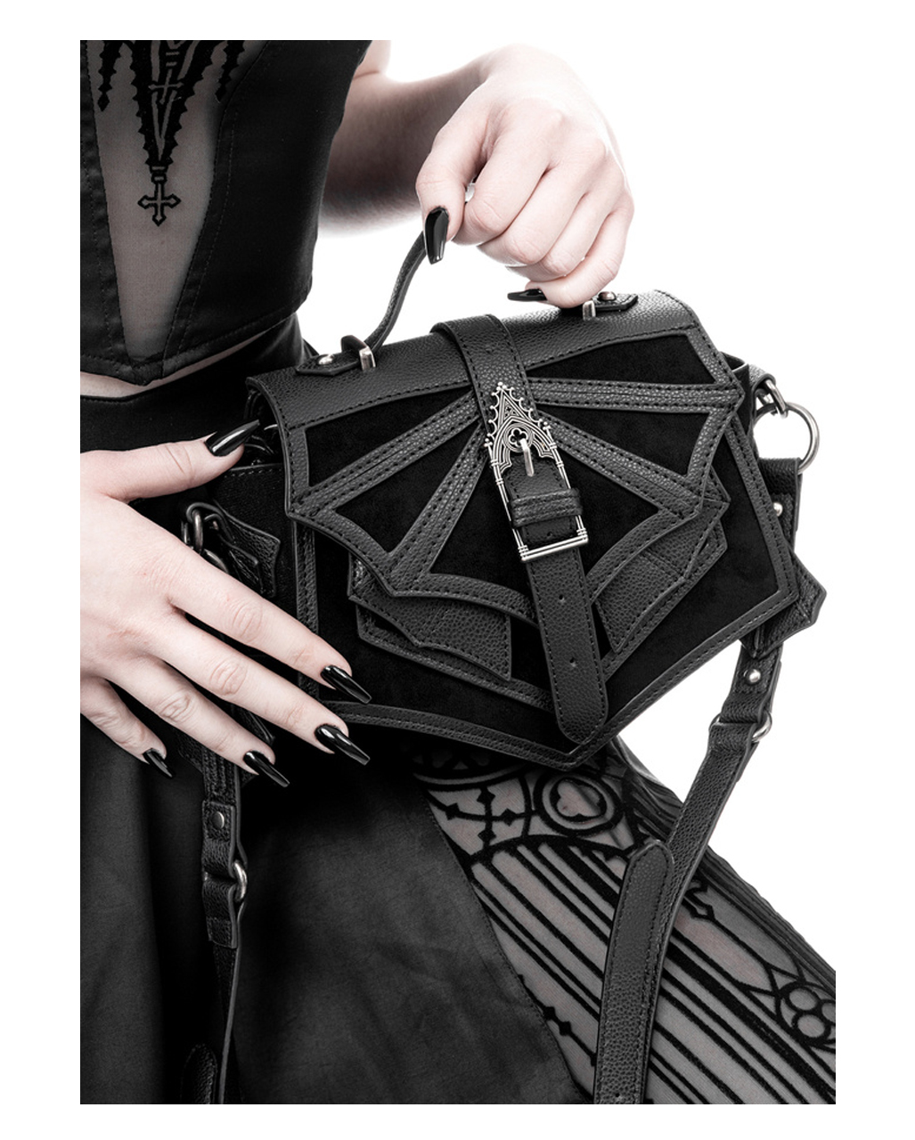 Night Creature Gothic Shoulder Bag ★ Gothic accessory | Horror-Shop.com
