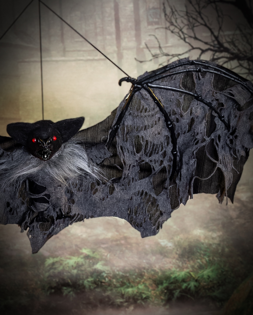 Black Vampire Bat With Ragged Wings 60cm | Horror-Shop.com