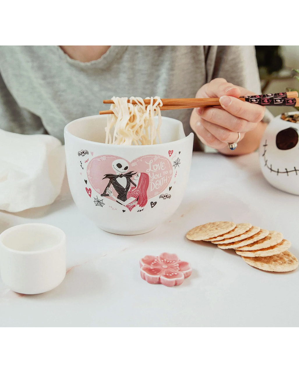 Disney TNBC Jack & Sally Ramen Bowl With Chopsticks ★ | Horror-Shop.com